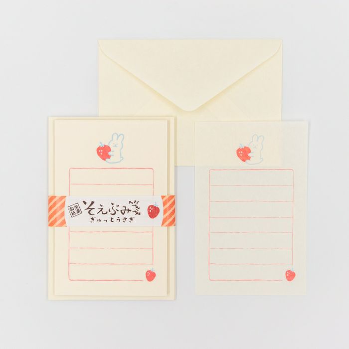 Furukawashiko Mini Letter Set - Strawberry Bunny – Atlas Stationers