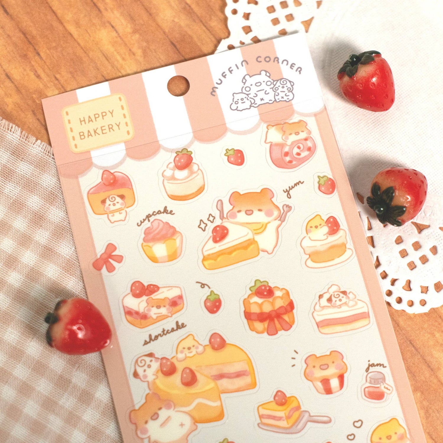 Happy Bakery - Strawberry Desserts Sticker Sheet – Atlas Stationers