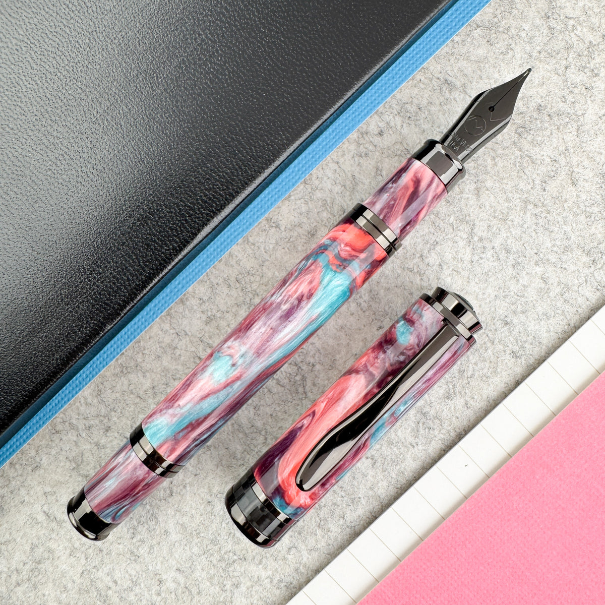 Monteverde Innova Fountain Pen - Salt Water Wine w/ Gunmetal (Atlas Ex ...