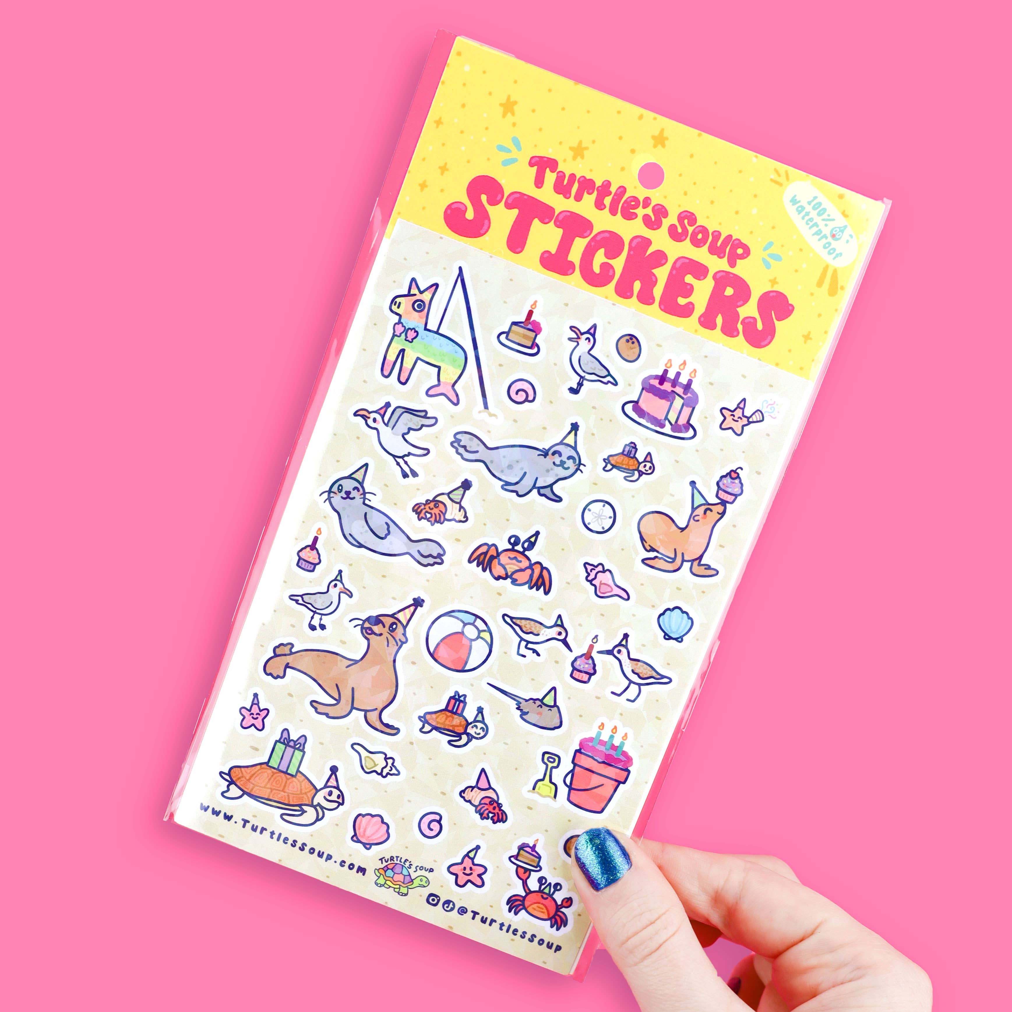 Beach Buds Cute Animals Summer Vinyl Sticker Sheet | Atlas Stationers