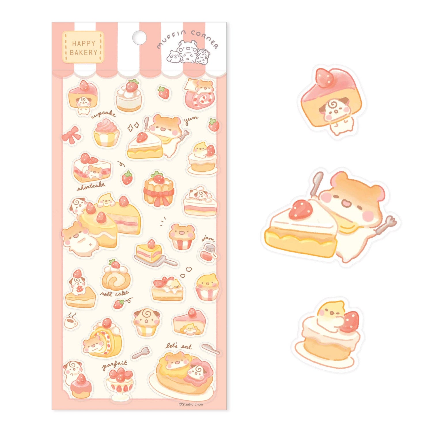 Happy Bakery - Strawberry Desserts Sticker Sheet – Atlas Stationers