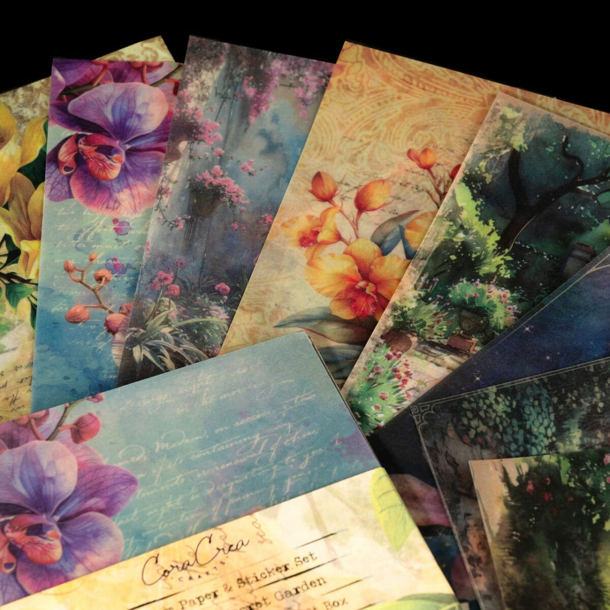 CoraCreaCrafts Sticker & Vellum Paper Set - Secret Garden | Atlas ...