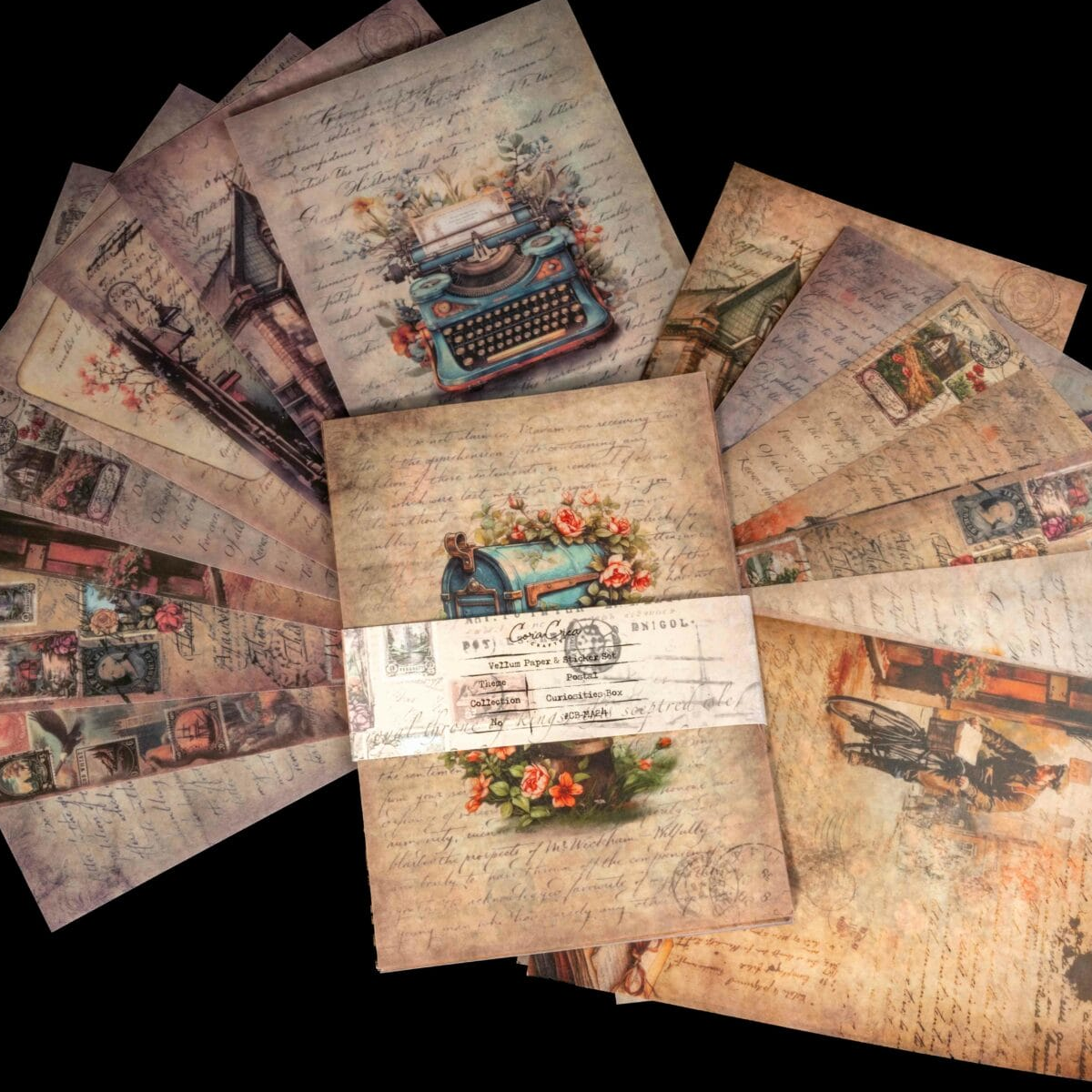 CoraCreaCrafts Sticker & Paper Set - Postal | Atlas Stationers