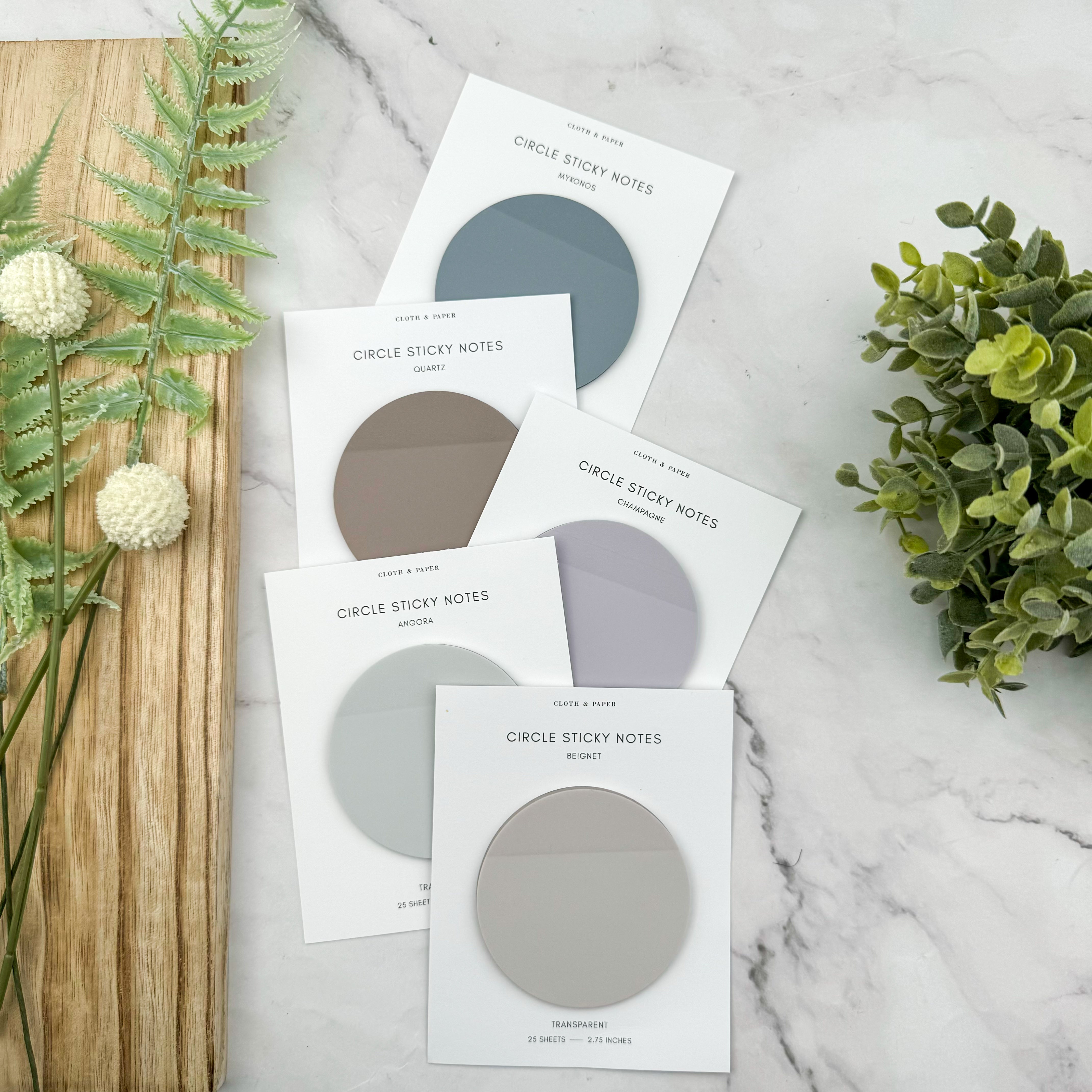 Cloth & Paper Transparent Circle Sticky Notes | Atlas Stationers