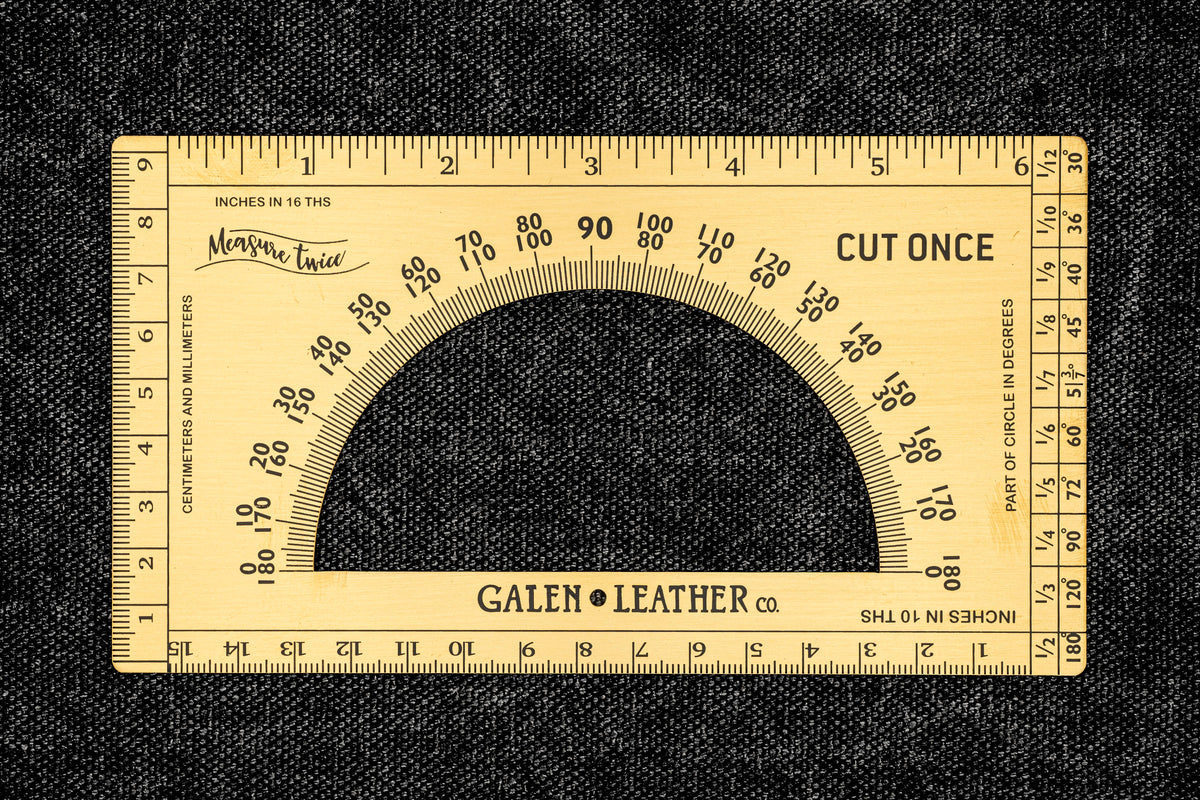 Galen Leather Co. The Rectangle Protractor - Solid Brass – Atlas Stationers