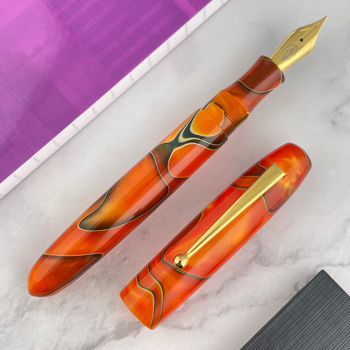 Edison Collier Fountain Pen - Persimmon Swirl – Atlas Stationers