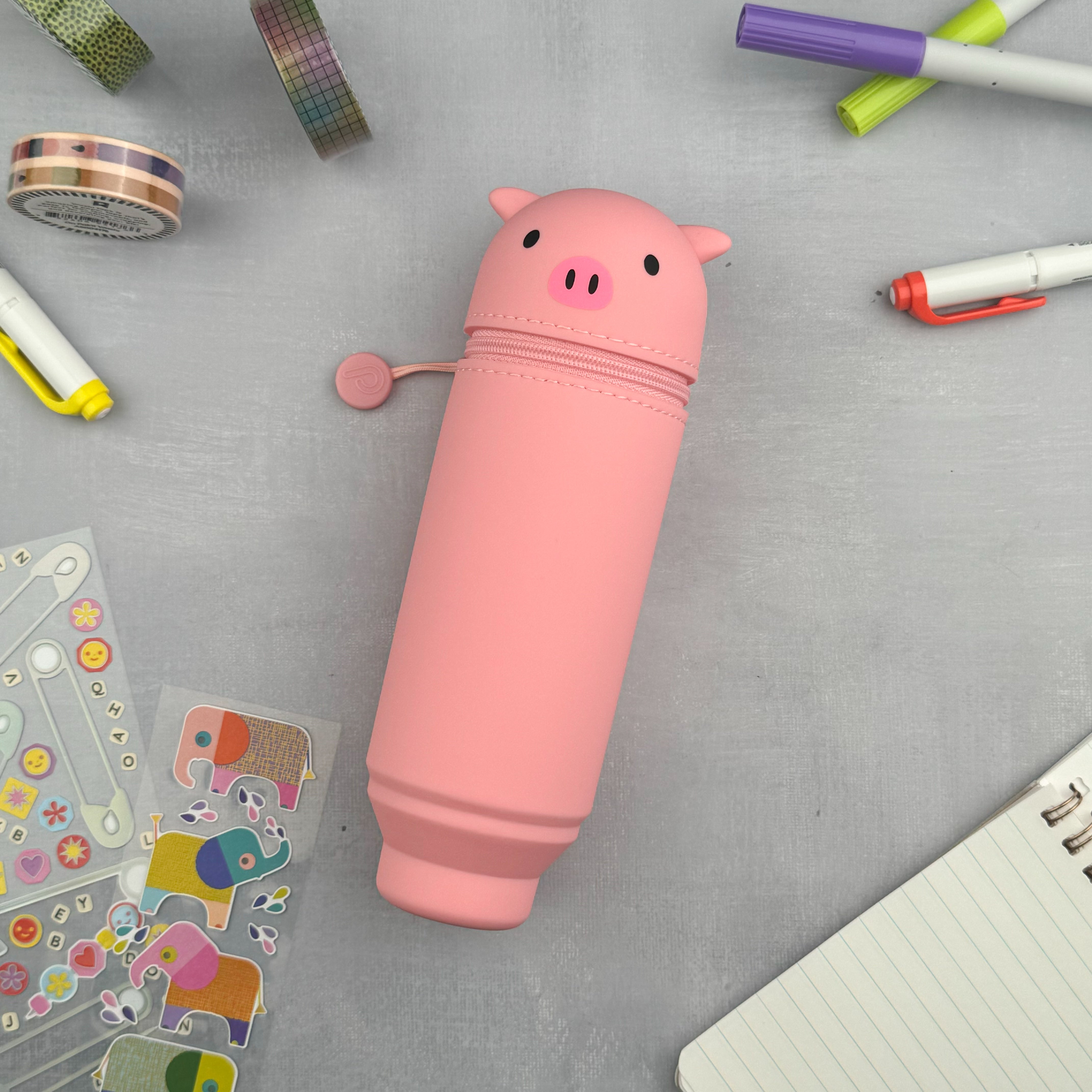 PuniLabo Stand Up Pen Case - Pig | Atlas Stationers