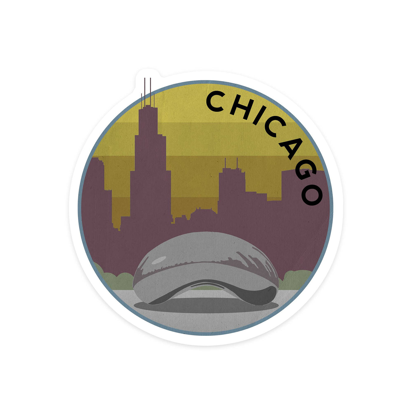 STICKER Chicago, Illinois, Skyline, Cloud Gate | Atlas Stationers