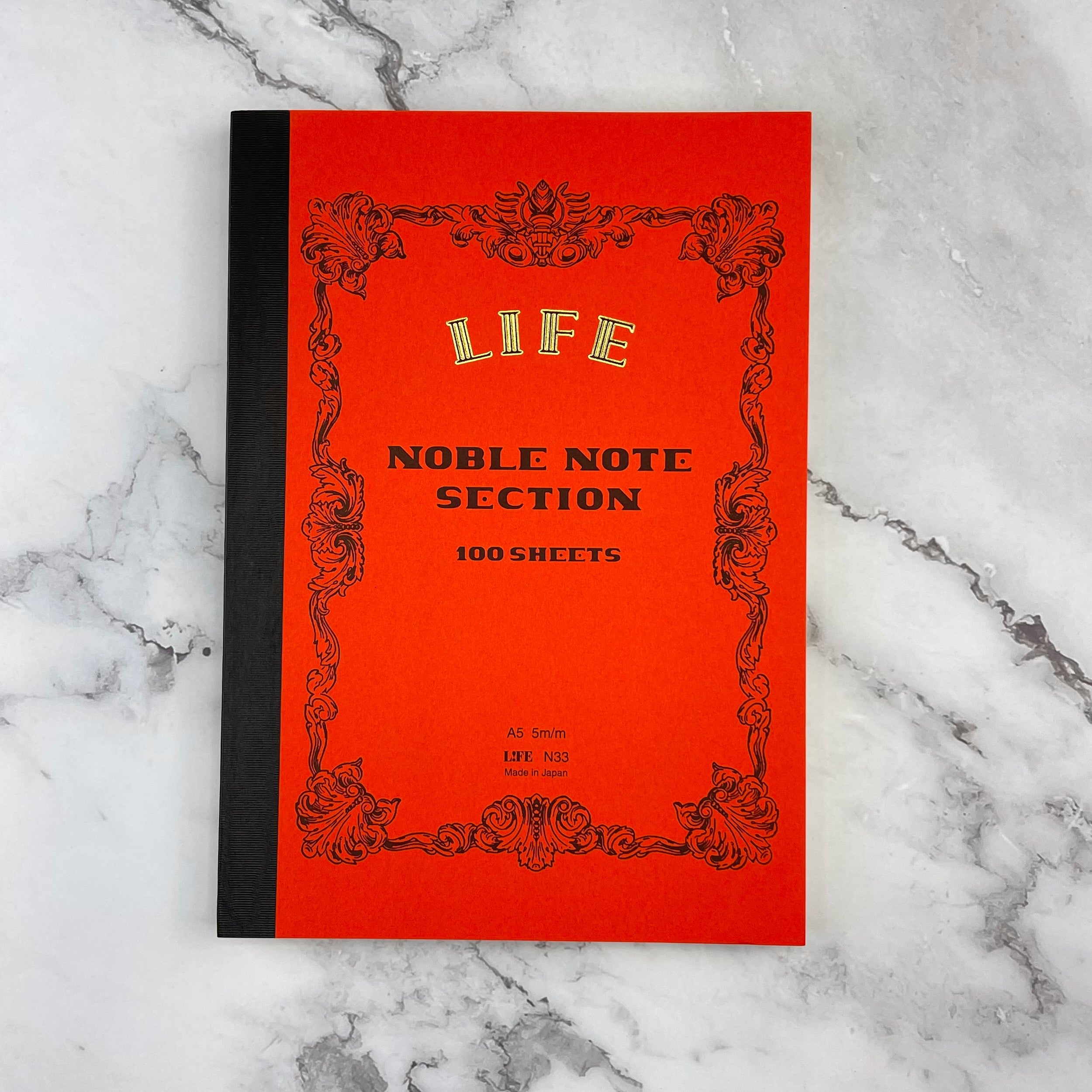 Life Noble Notebook - Red - Grid - A5 | Atlas Stationers