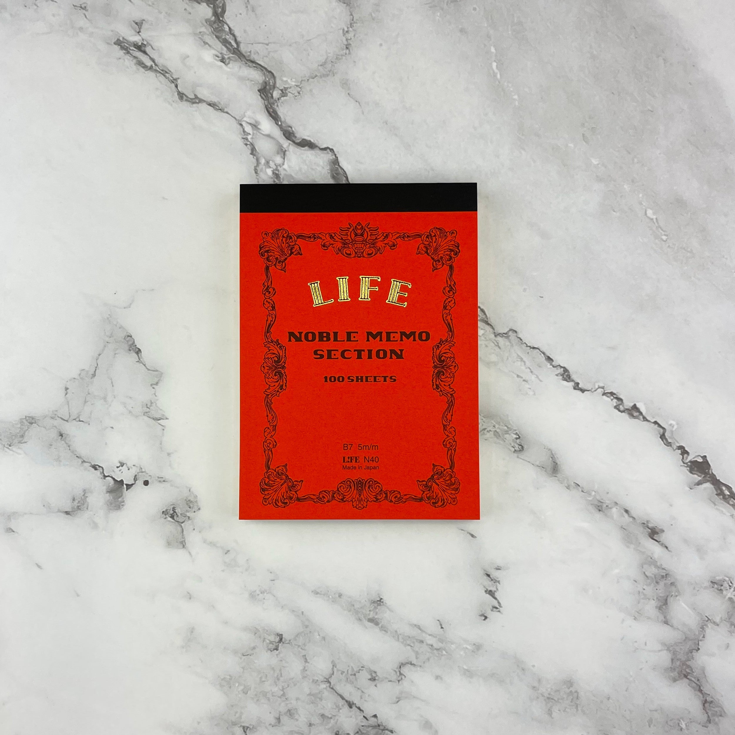 Life Noble Notebook - Red - Grid - B7 Top-Bound | Atlas Stationers